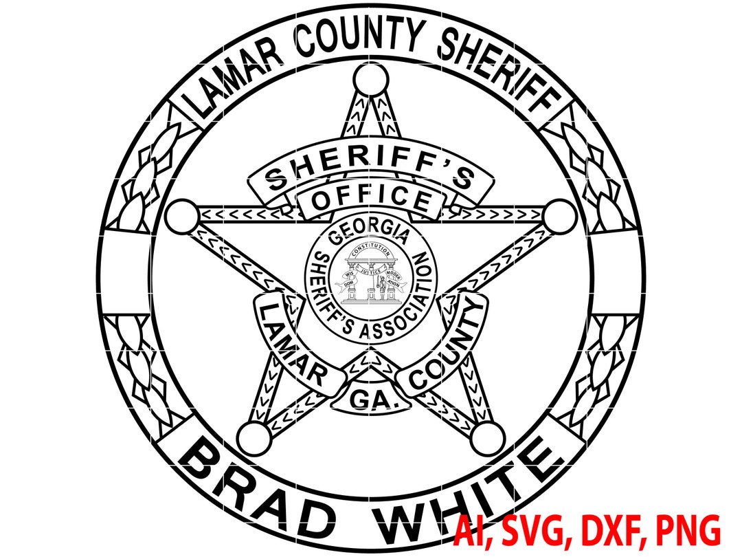 Lamar County Georgia Sheriff Badge Vector Logo (digital) - Etsy