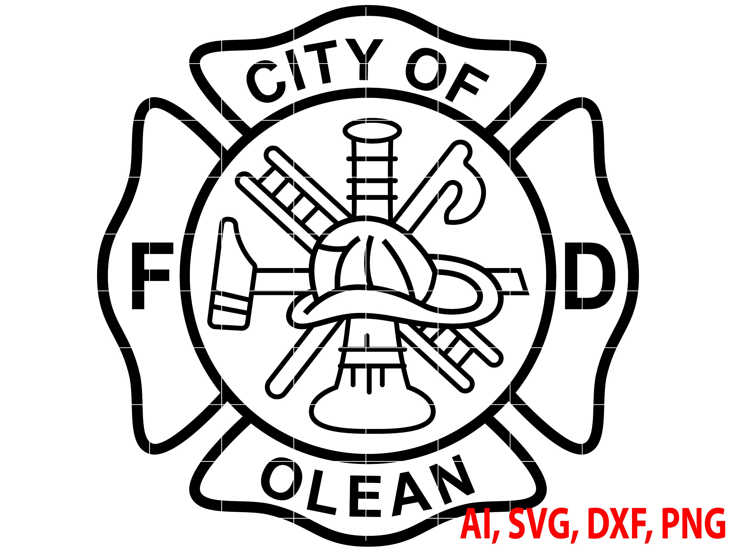 Fire Dept Badge City of Olean Fire Badge Logo Seal Custom - Etsy