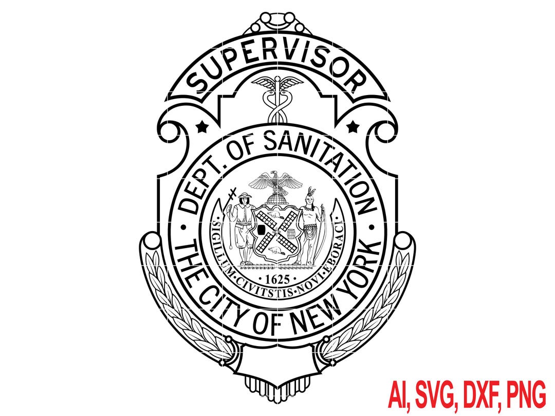 New York City Department of Sanitation Supervisor Badge SVG - Etsy