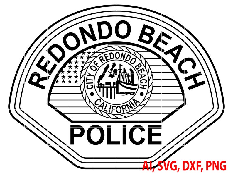 Redondo Beach Police Badge, Logo, Seal, Custom, Ai, Vector, SVG, DXF ...