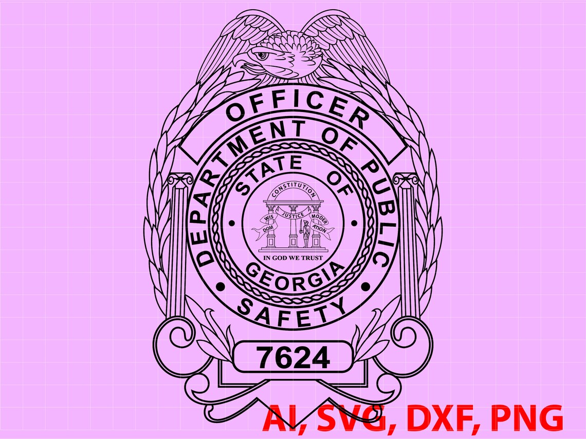 Georgia Public Safety Officer Badge Logo Vector SVG DXF | Etsy