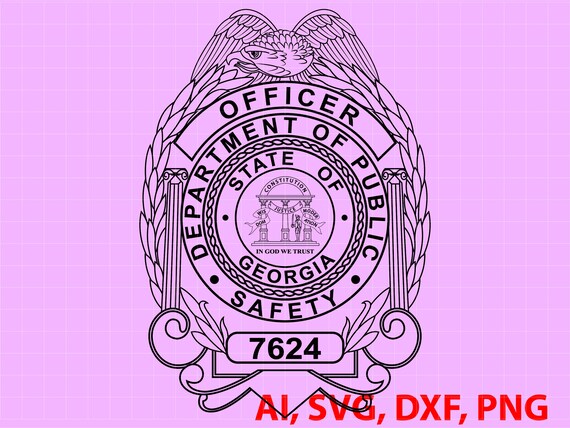 Georgia Public Safety Officer Badge Logo Vector SVG DXF | Etsy