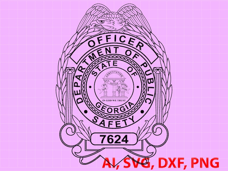 Georgia Public Safety Officer Badge, Logo, Seal, Custom, Ai, Vector ...