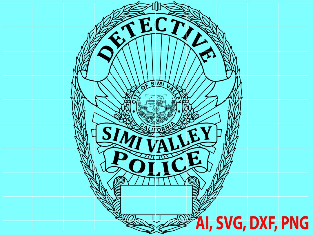 Police Badge, California Simi Valley Police Detective Badge, Logo, Seal ...