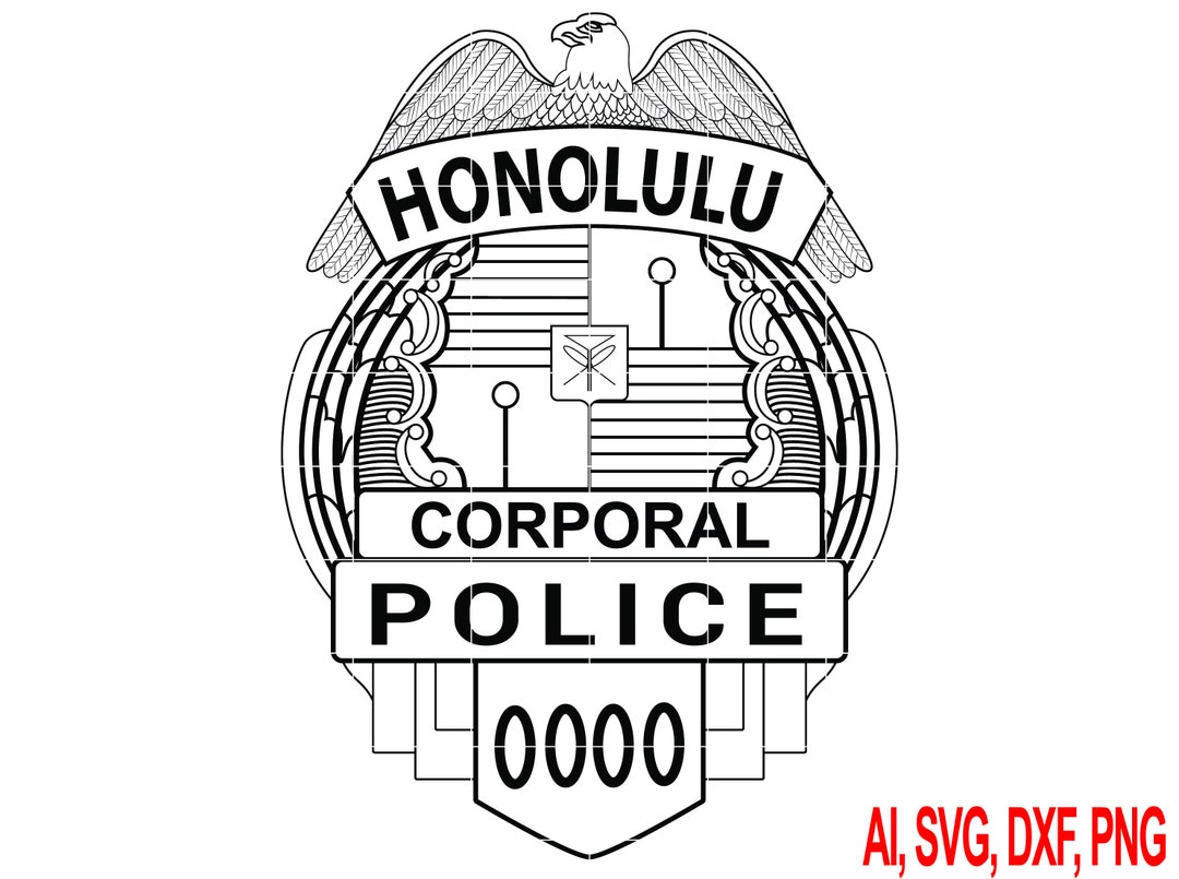Honolulu Police Corporal Badge Vector File (CNC, Laser, Cricut) - Etsy