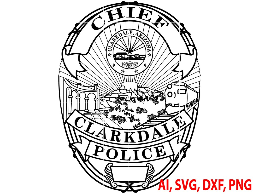 State of Arizona Clarkdale Police Chief Badge, Logo, Seal, Custom, Ai ...