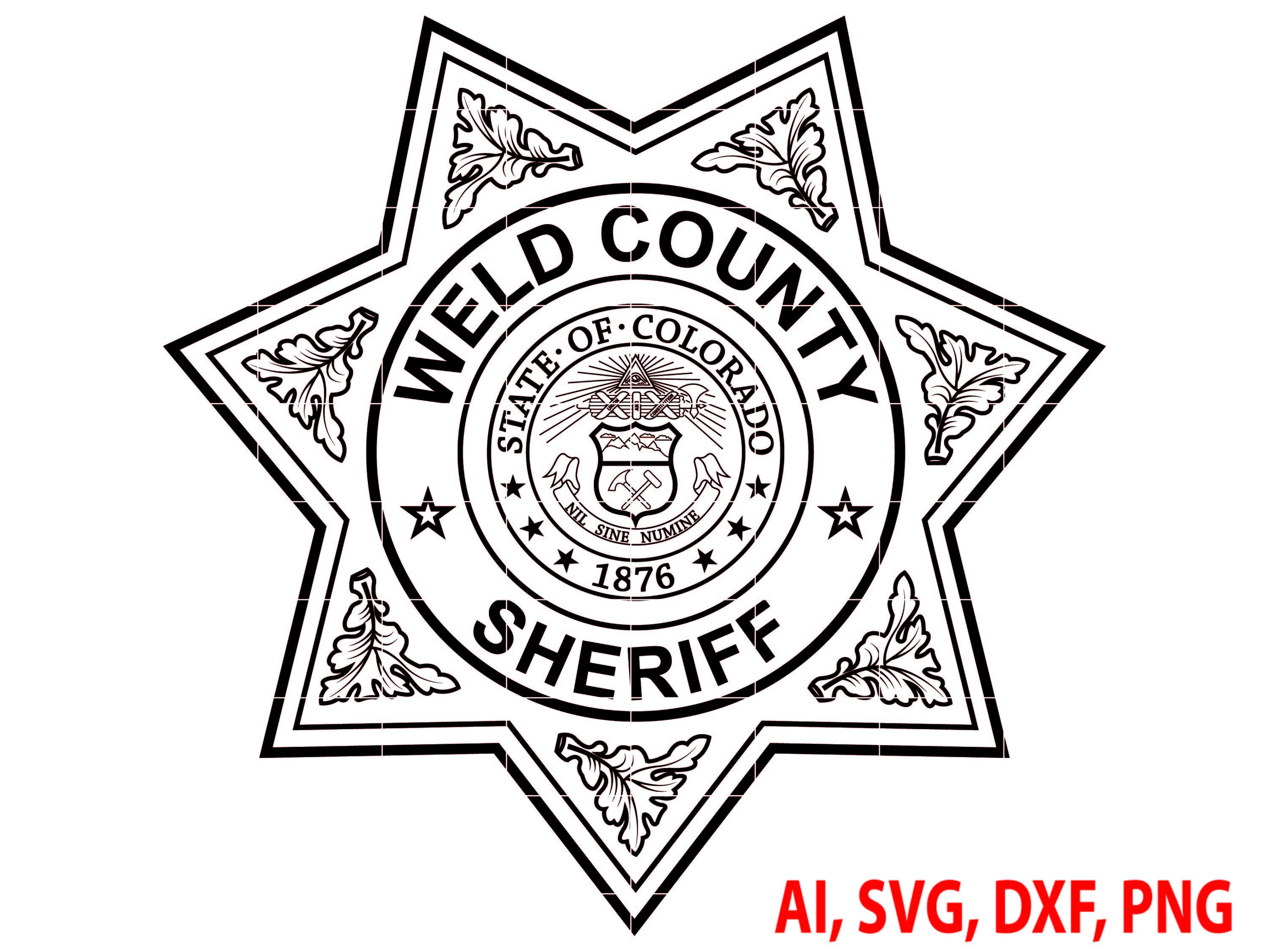 Weld County Sheriff Badge, Logo, Seal, Custom, Ai, Vector, SVG, DXF, PNG, Digital - Etsy
