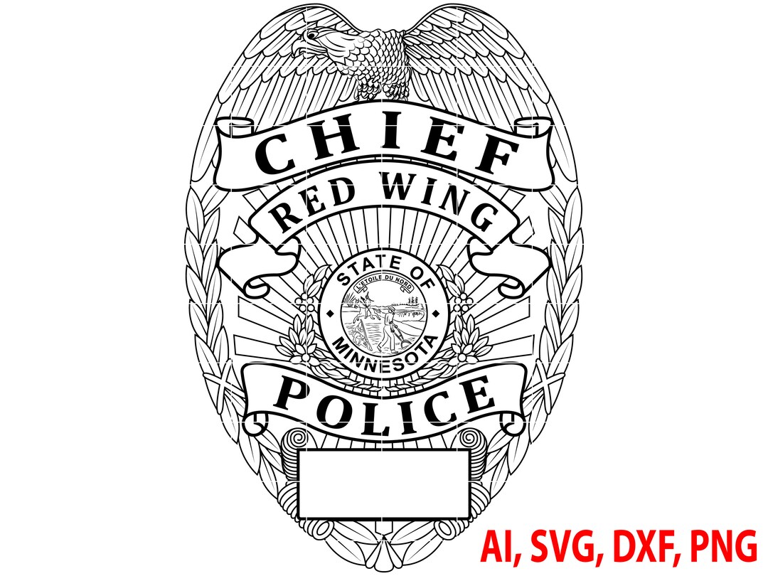 Police Badge, State of Minnesota Red Wing Police Officer Chief Badge ...