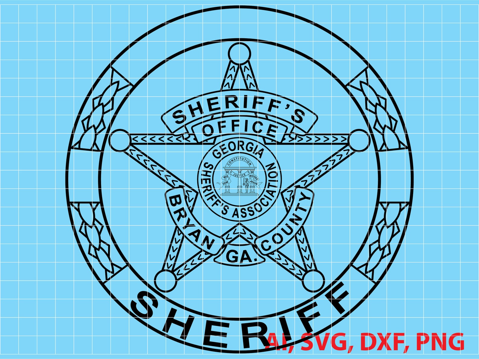 Georgia Sheriff Association Office Logo, Seal, Badge, Custom, Ai ...