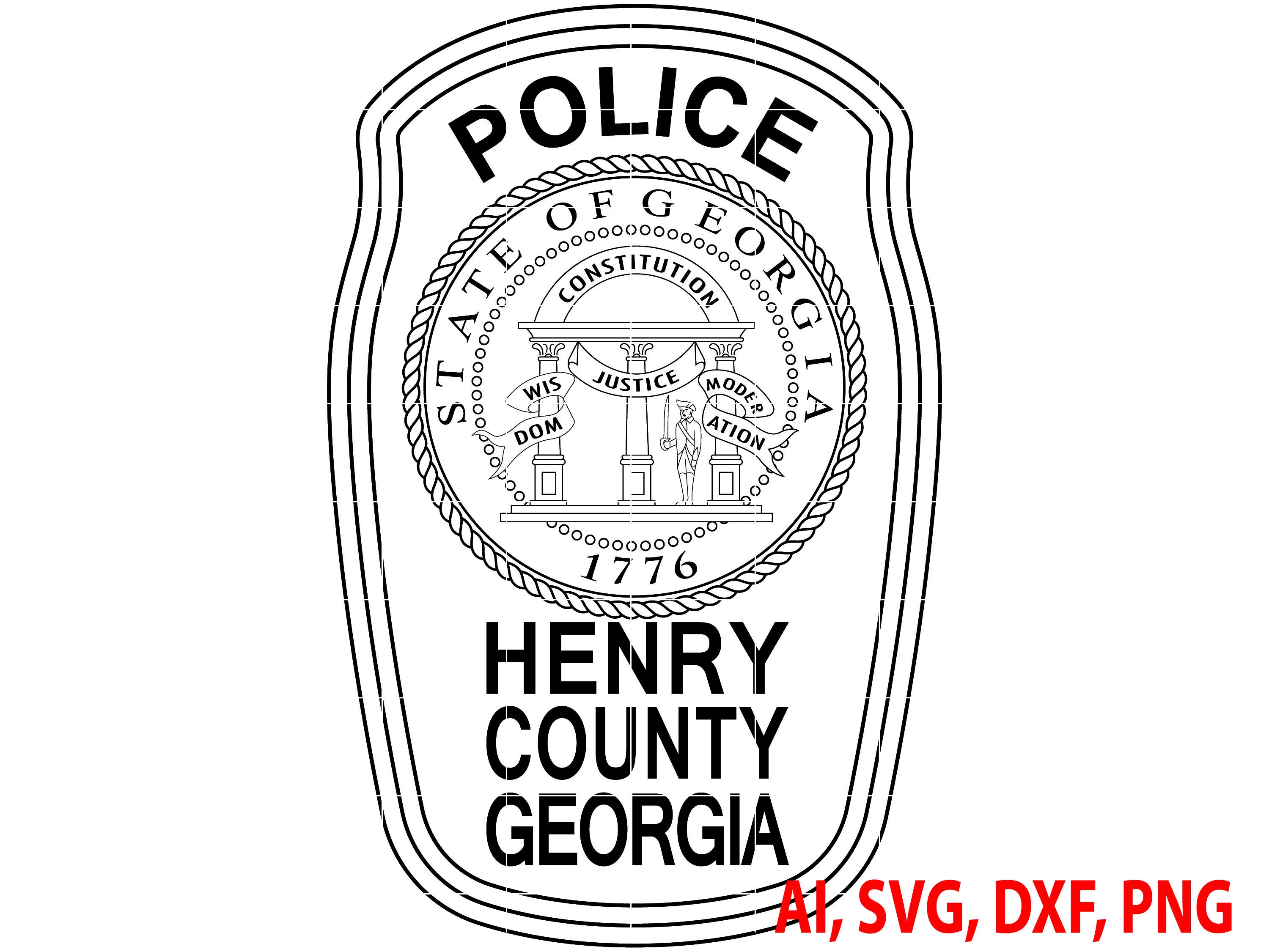 Henry County Police Badge, Logo, Seal, Custom, Ai, Vector, SVG, DXF ...