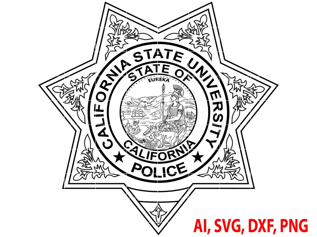 California State University Police Badge Vector: Custom Logo Seal (SVG ...