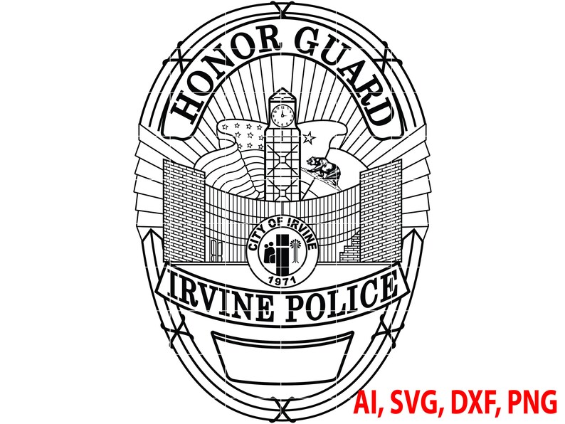 City of Irvine Police Badge, Logo, Seal, Custom, Ai, Vector, SVG, DXF ...