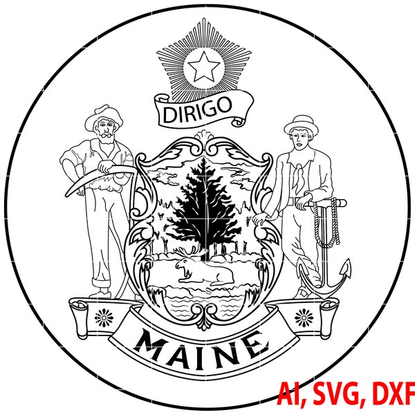 State of Maine Svg - Etsy