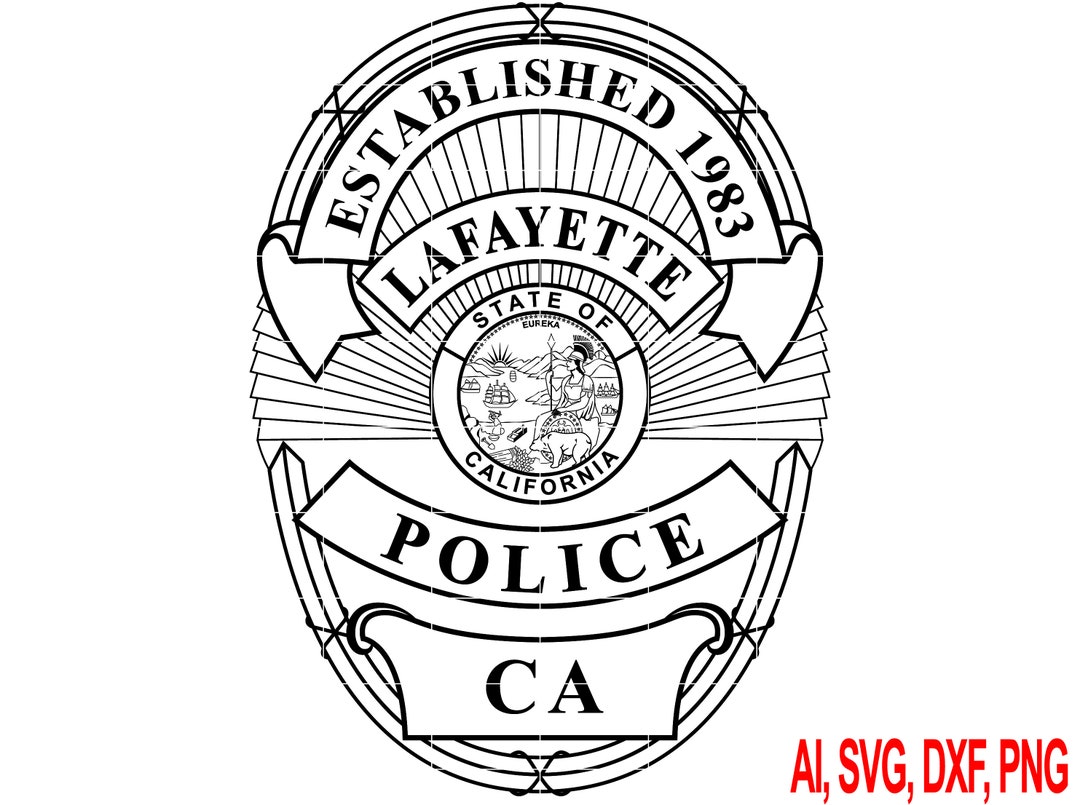 Lafayette Police Badge Vector Art Svg,dxf,jpg,png & Ai Files for ...