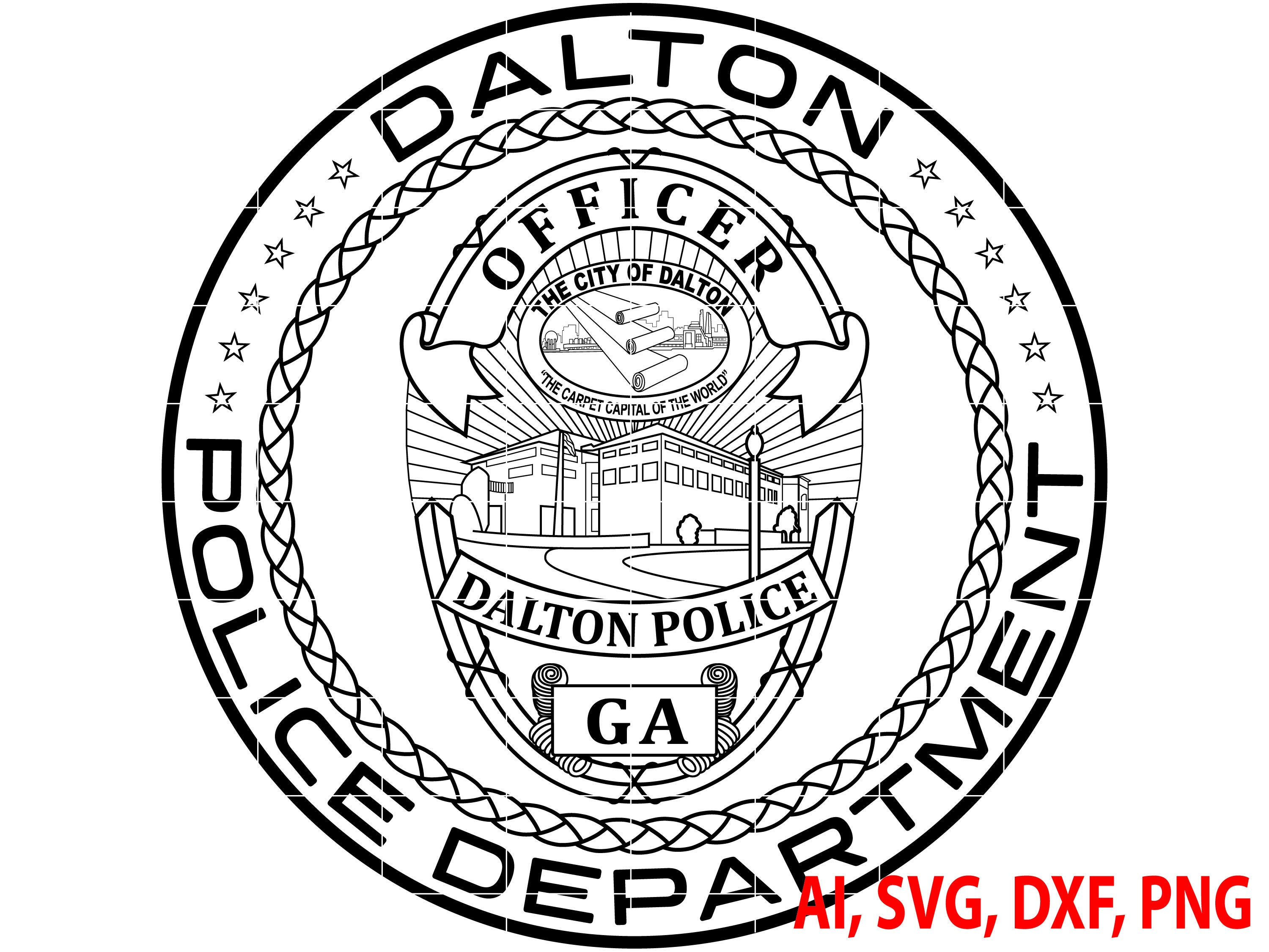 Police Badge, Dalton Police Department Badge, Logo, Seal, Custom, Ai ...
