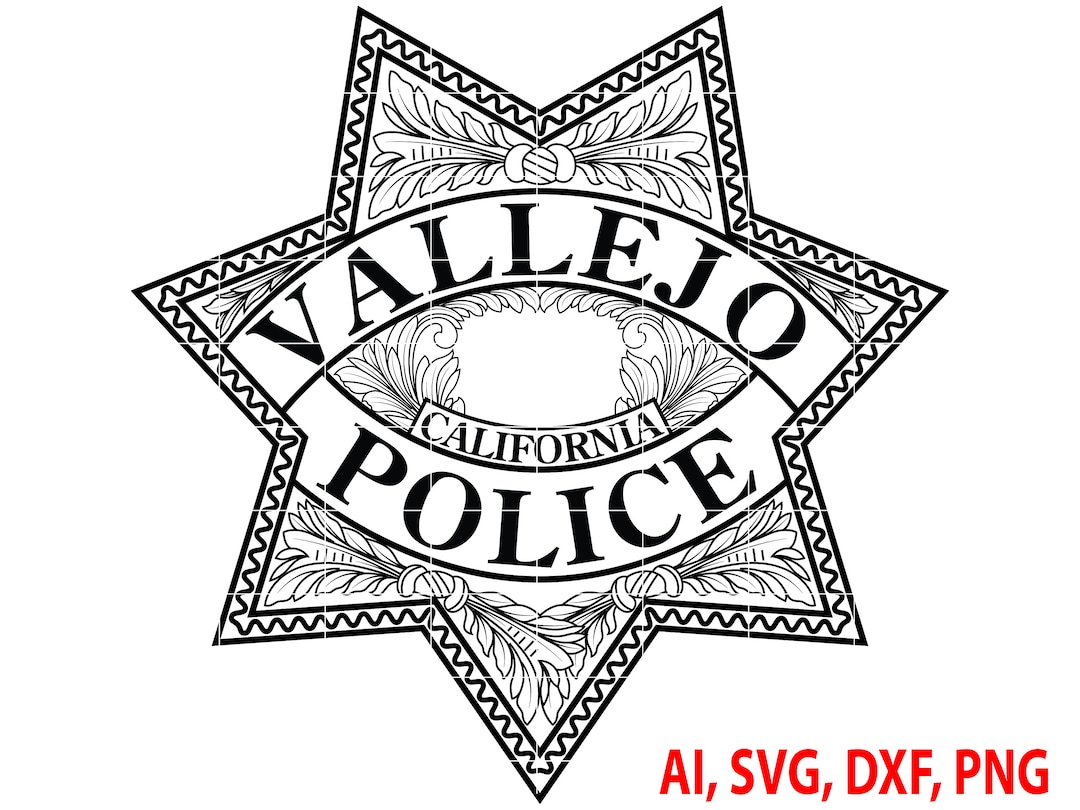 Vallejo Police Badge, Logo, Seal, Custom, Ai, Vector, SVG, DXF, PNG ...