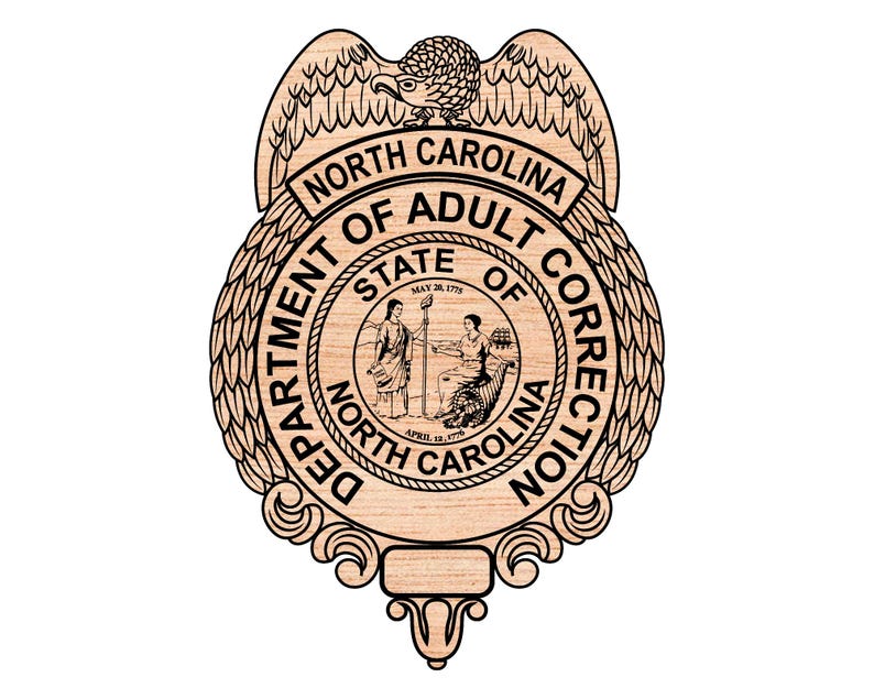 North Carolina Department of Adult Corrections Badge Vector Art - Etsy