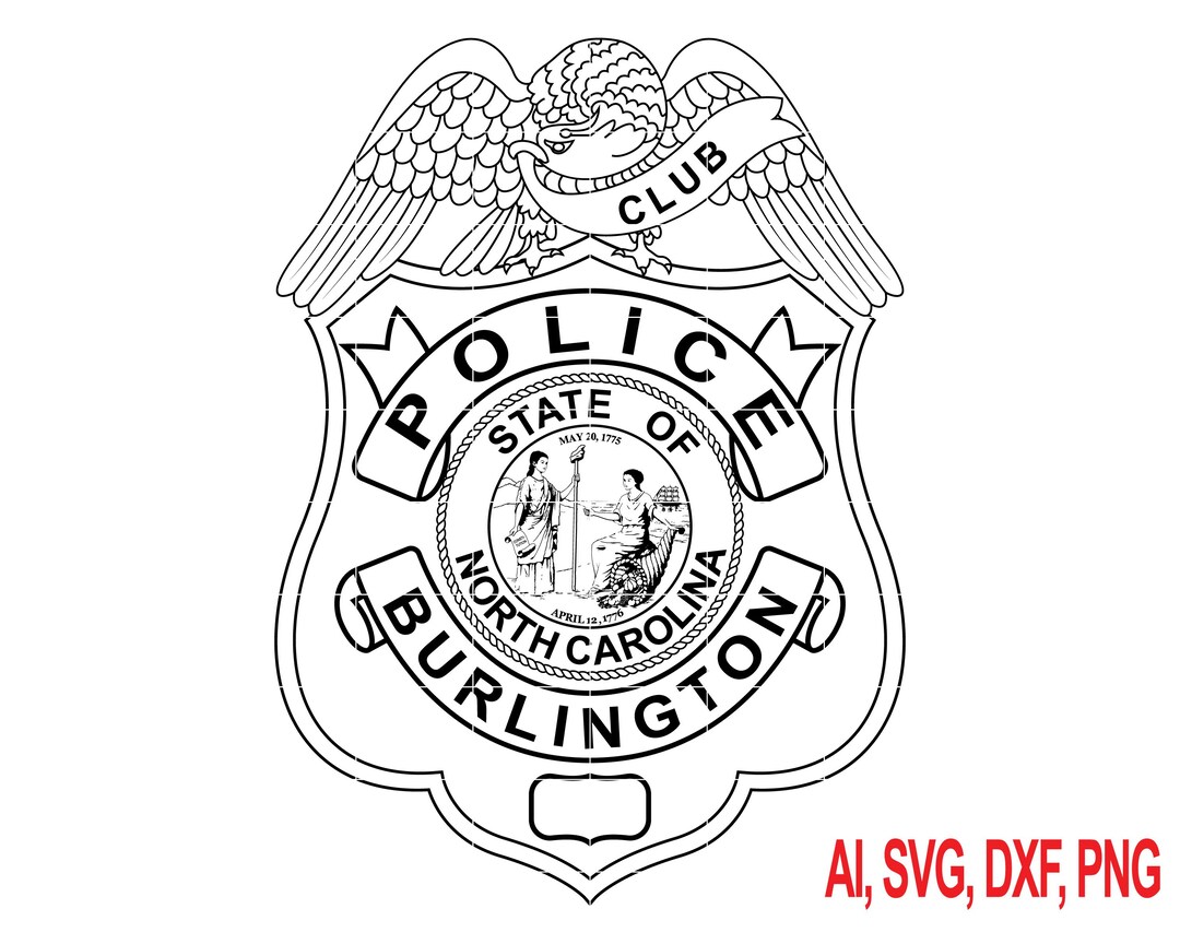 Burlington Club Police Badge SVG - Etsy