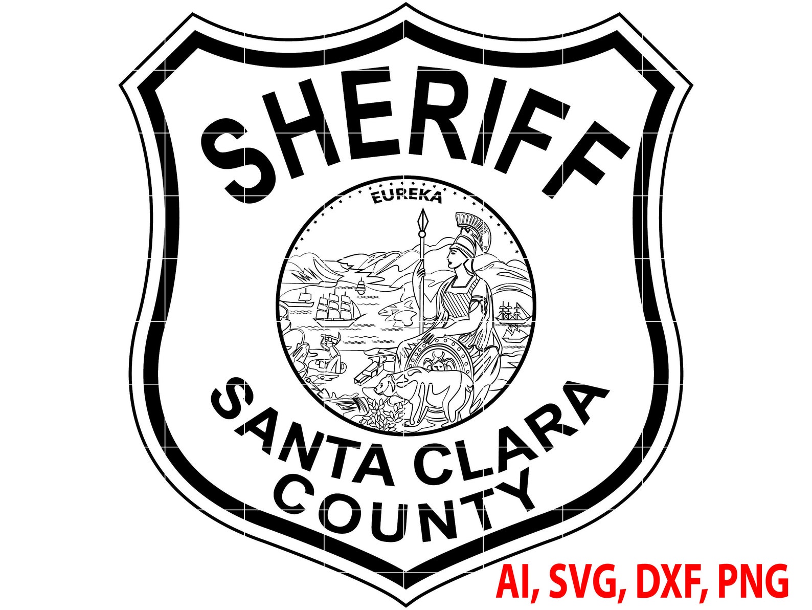 Santa Clara County Sheriff Badge, Logo, Seal, Custom, Ai, Vector, SVG ...