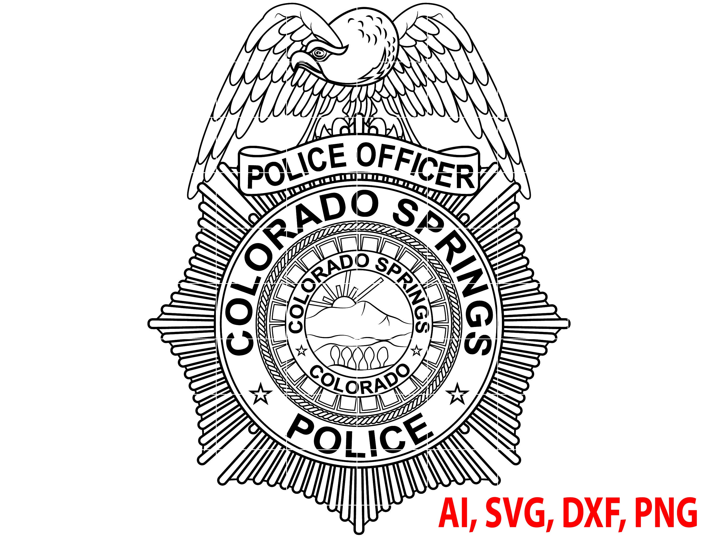 Colorado Springs Police Officer Badge, Logo, Seal, Custom, Ai, Vector ...