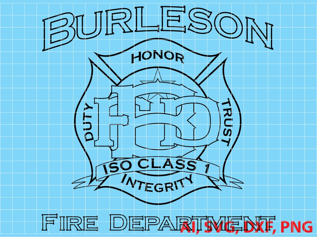 Burleson Fire Dept. Badge, Logo, Seal, Custom, Ai, Vector, SVG, DXF ...