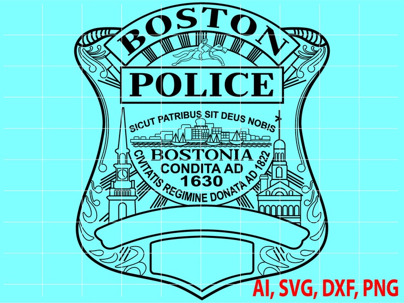 Boston Police Badge Logo Seal Custom Ai Vector SVG DXF - Etsy