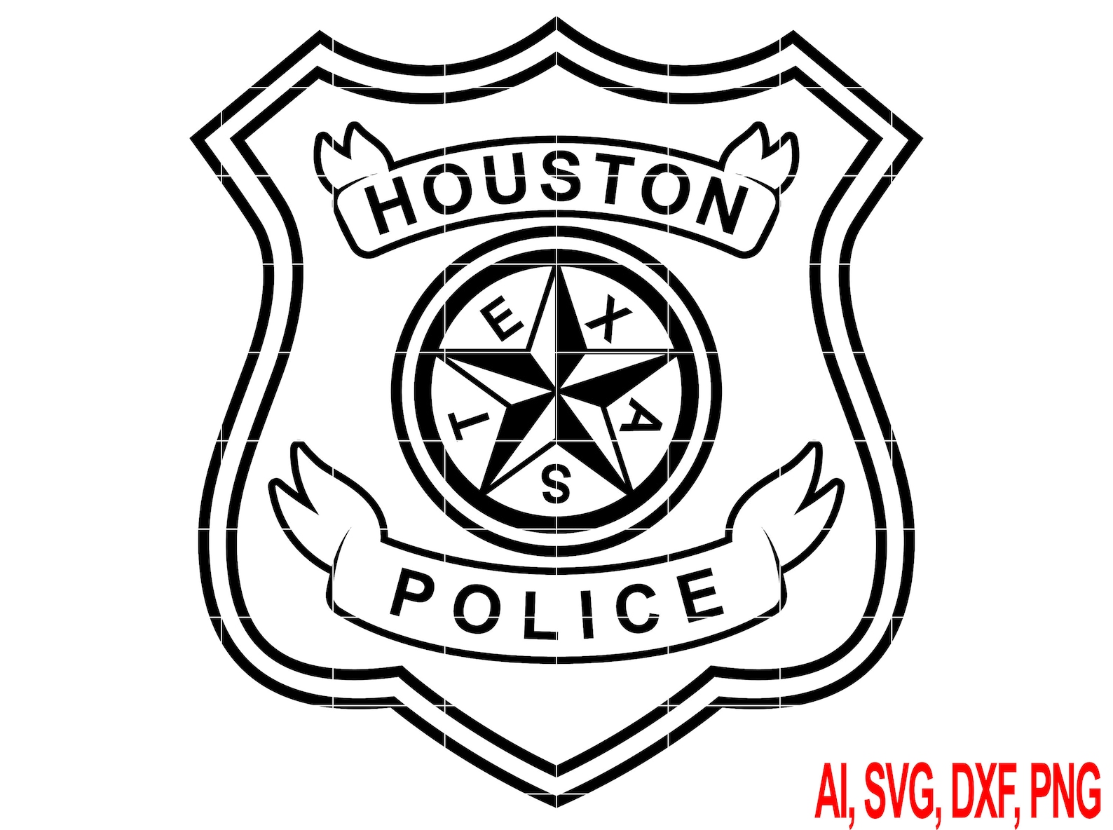 Houston Police Badge Vector Art Svg,dxf,jpg,png & Ai Files for ...