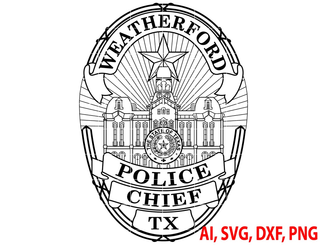Weatherford Police Chief Badge, Logo, Seal, Custom, Ai, Vector, SVG ...