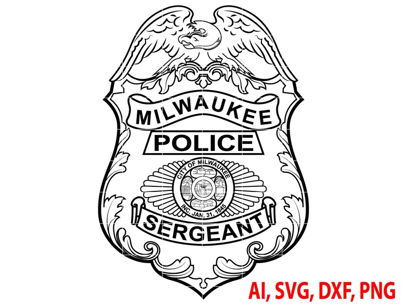 City of Milwaukee Police Sergeant Badge Logo Seal Custom - Etsy