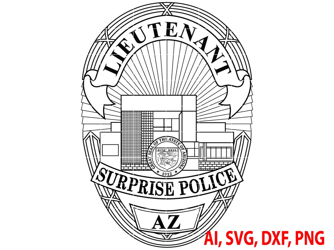 Surprise Police Lieutenant Badge, Logo, Seal, Custom, Ai, Vector, SVG ...
