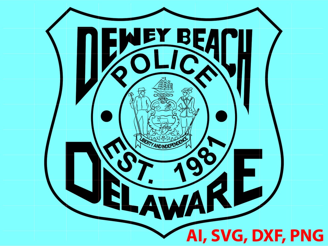 Delaware Dewey Beach Police Badge, Logo, Seal, Custom, Ai, Vector, SVG ...