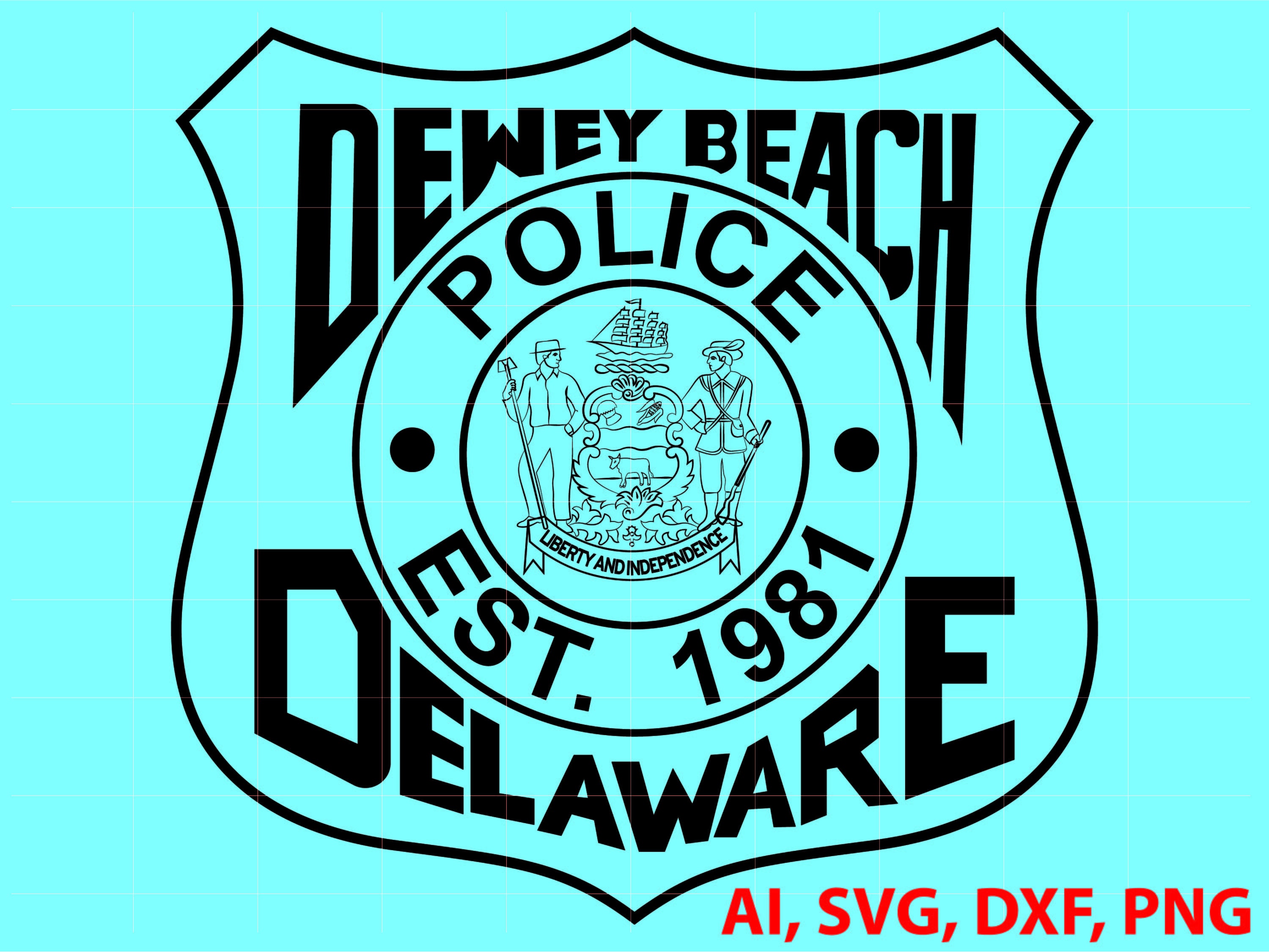 Delaware Dewey Beach Police Badge Logo Seal Custom Ai - Etsy