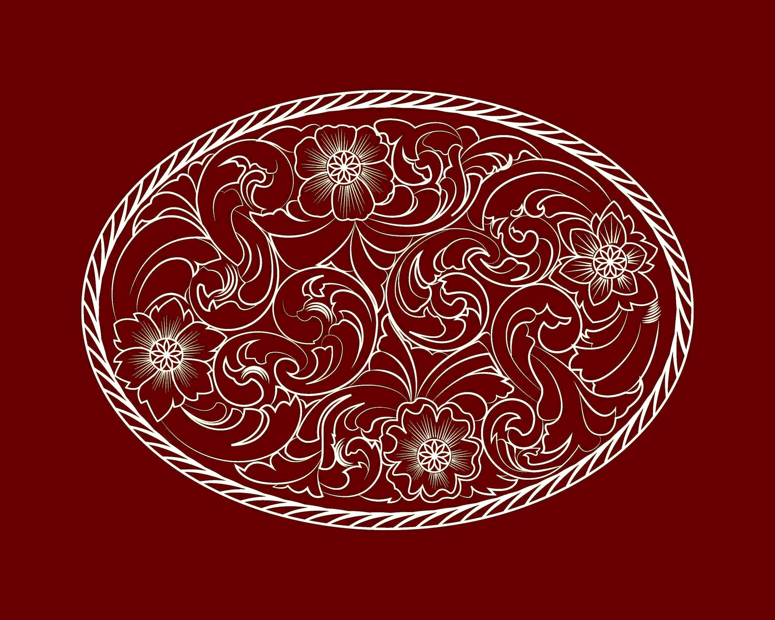 Scrollwork Frame Belt Buckle Engraving File | Western Ornamental Buckle ...