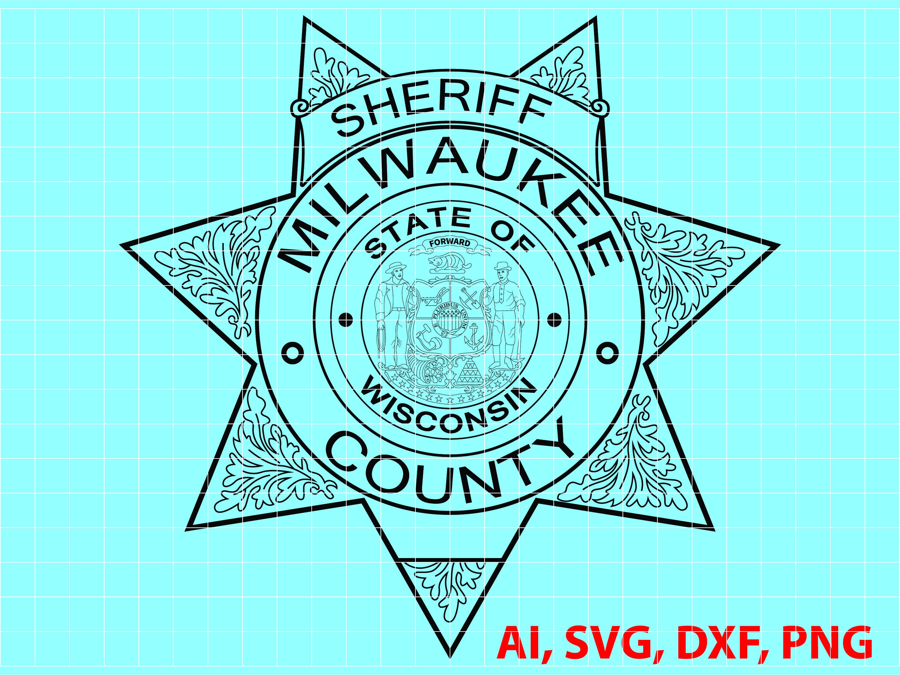 State of Wisconsin Milwaukee County Sheriff Logo, Seal, Badge, Custom ...
