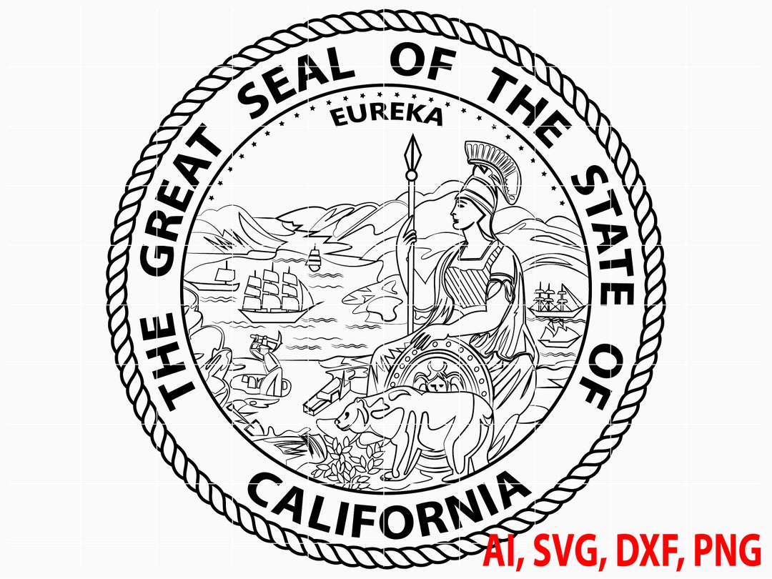 The Great Seal of the State of California Badge, Logo, Seal, Custom, Ai ...