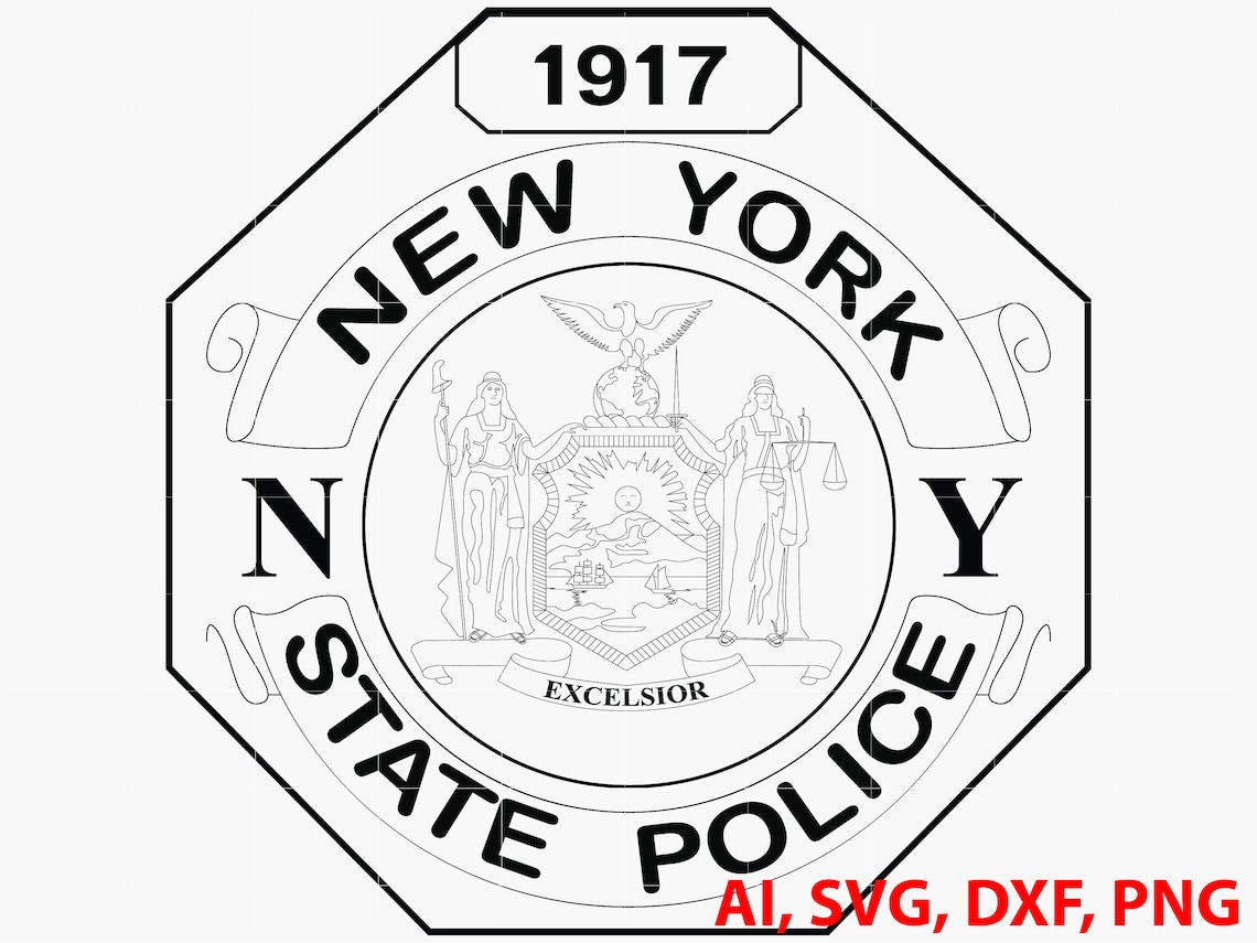 New York State Police Badge, Logo, Seal, Custom, Ai, Vector, SVG, DXF ...