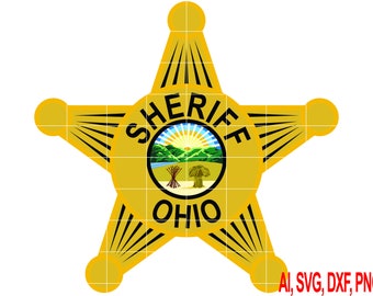 Deputy Sheriff State of Ohio Badge Svg, Dxf, Vector Line Art, Cnc ...
