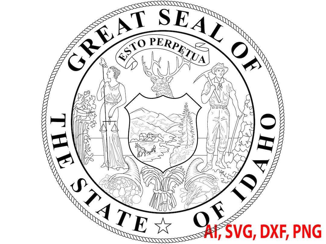 Idaho State Seal Vector, Svg Dxf Png Ai (digital) - Etsy