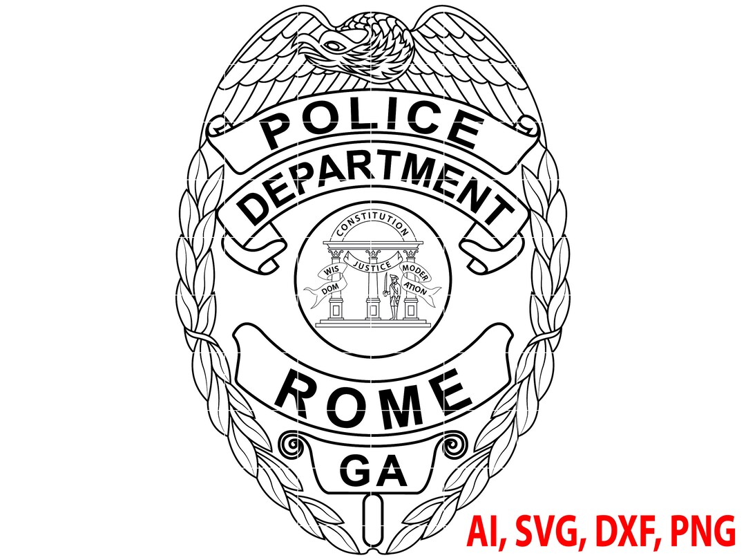 Rome Georgia Police Badge Vector Logo (digital) - Etsy