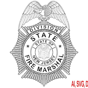 Fire Marshal Badge Vector - Etsy