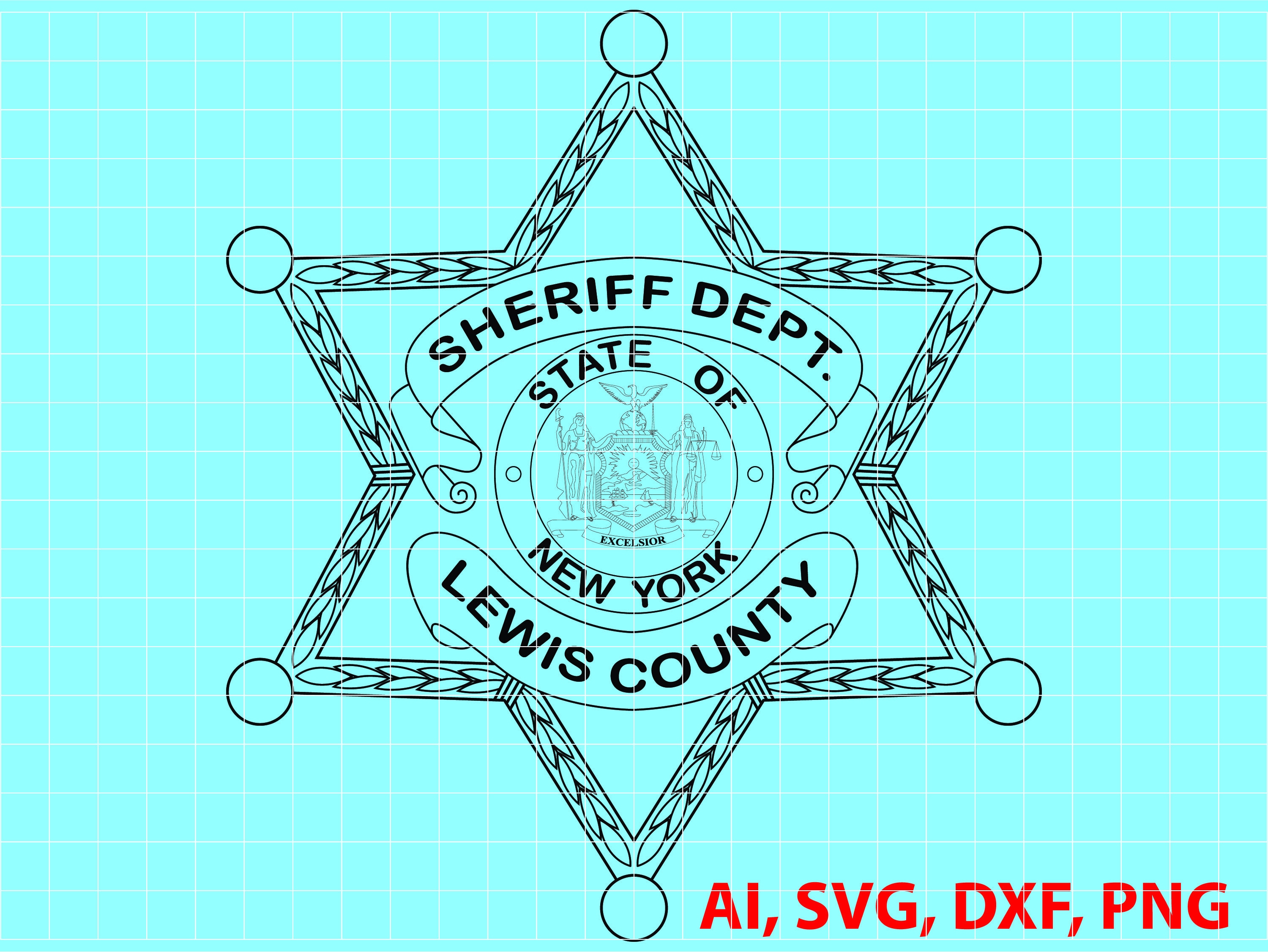State of New York Lewis County Sheriff Logo, Seal, Badge, Custom, Ai ...