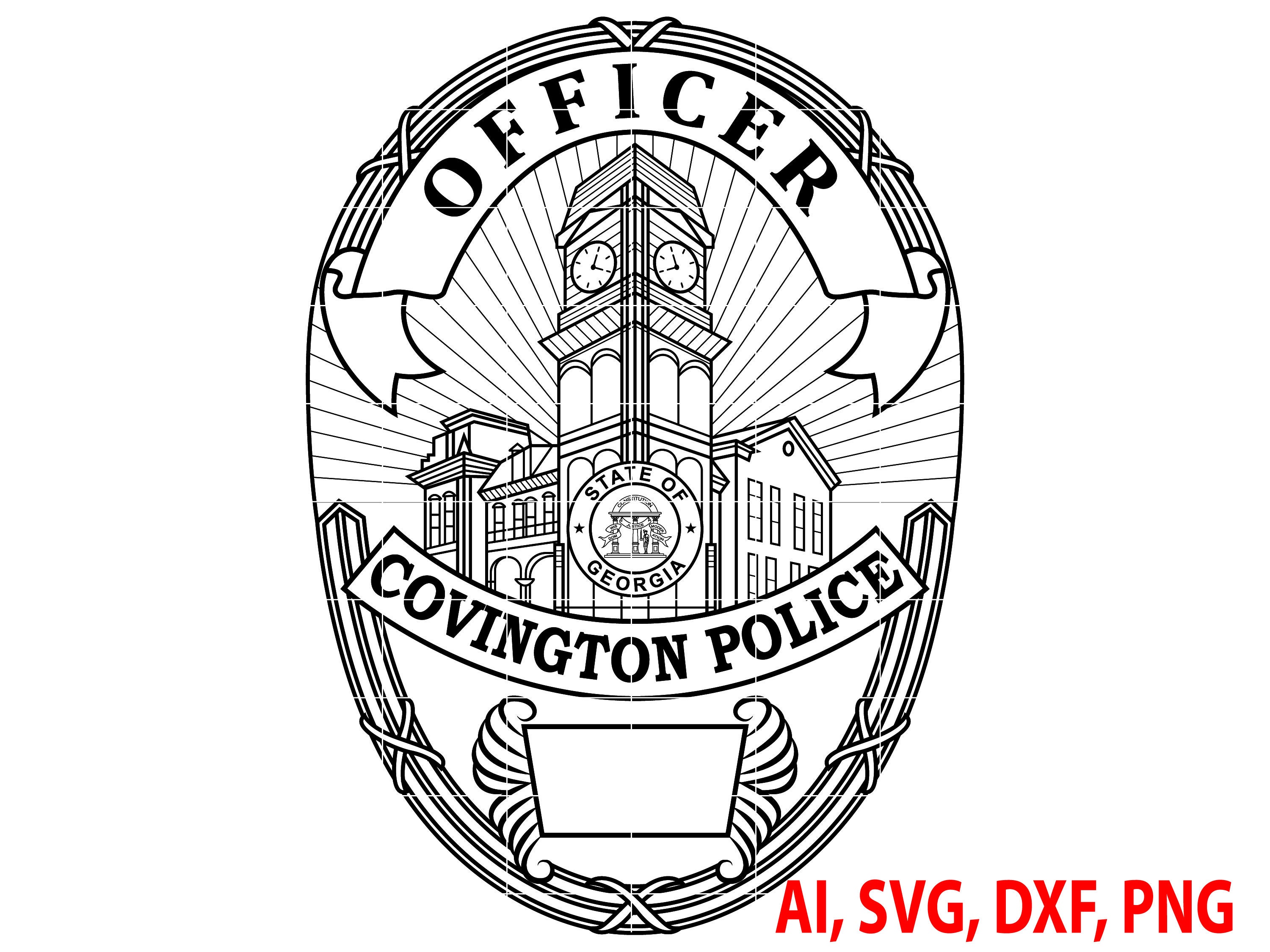 Covington Police Officer Badge, Logo, Seal, Custom, Ai, Vector, SVG ...