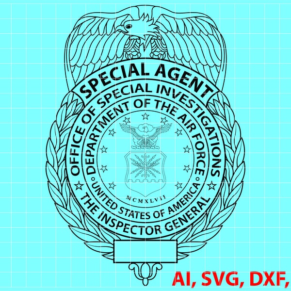 Special Agent Badge Svg - Etsy
