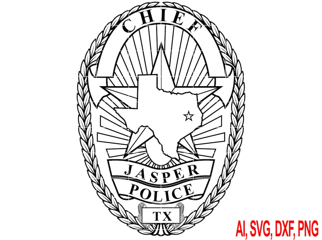 City of Jasper Police Chief Badge Vector Art, Ai,svg, DXF, PNG, Digital ...