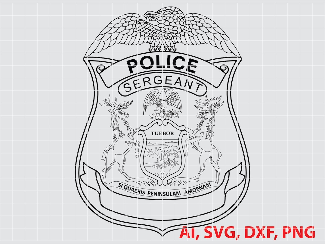 Michigan State Police Sergeant Badge, Logo, Custom, Seal, Ai, Vector ...