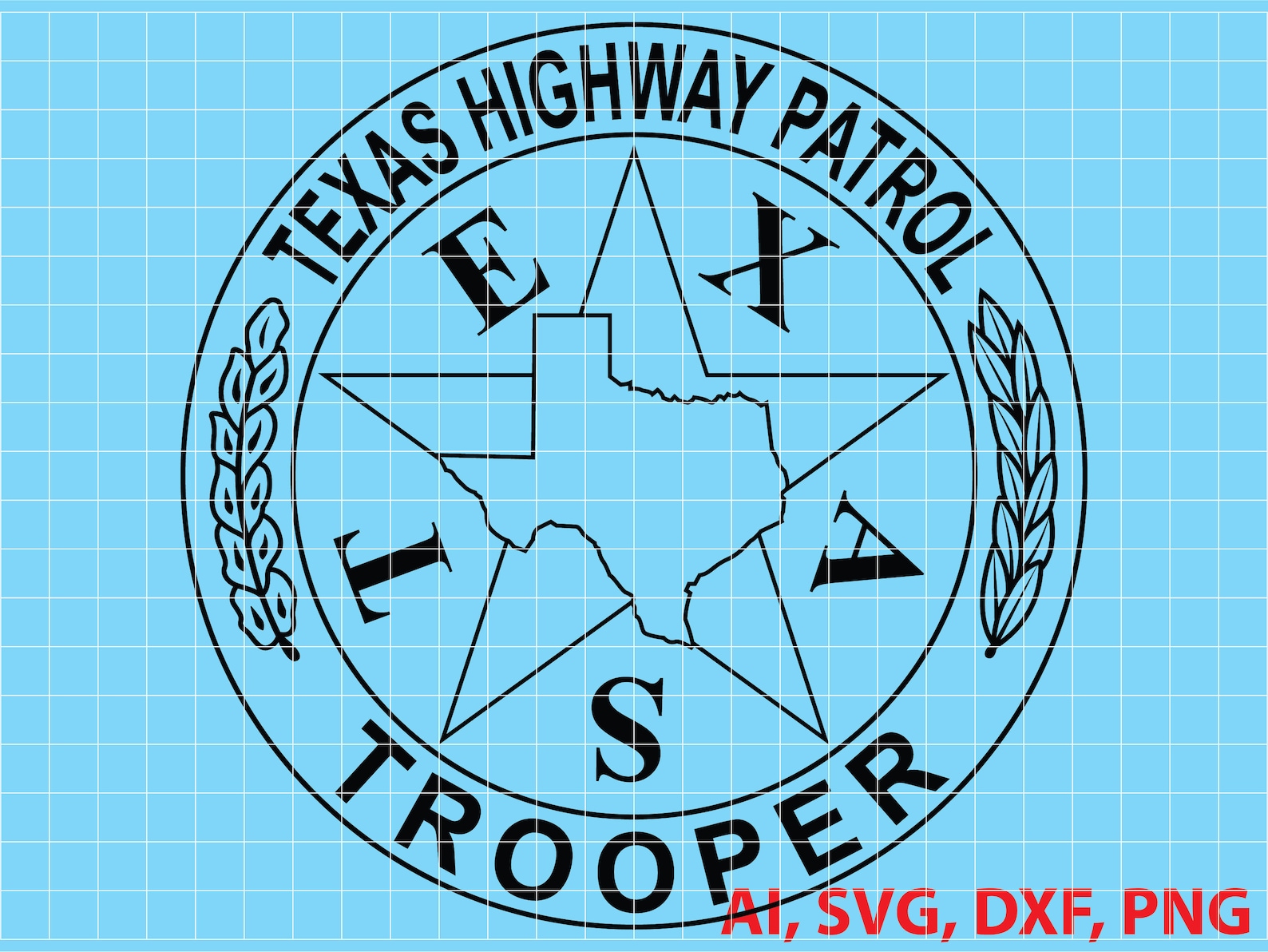 Texas Highway Patrol Trooper Police Logo, Seal, Badge, Custom, Ai ...