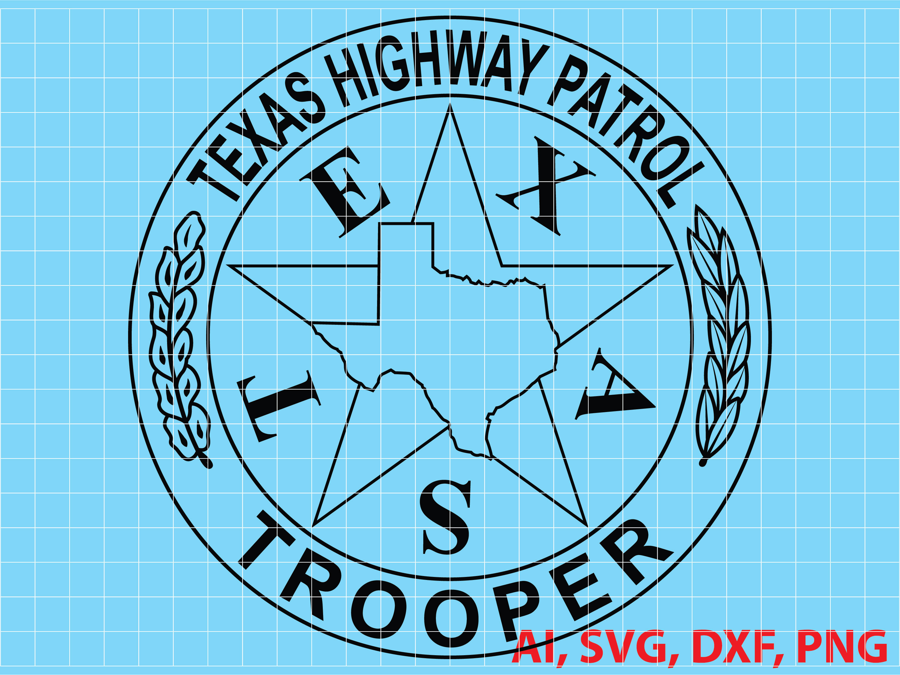 Texas Highway Patrol Trooper Police Logo, Seal, Badge, Custom, Ai ...