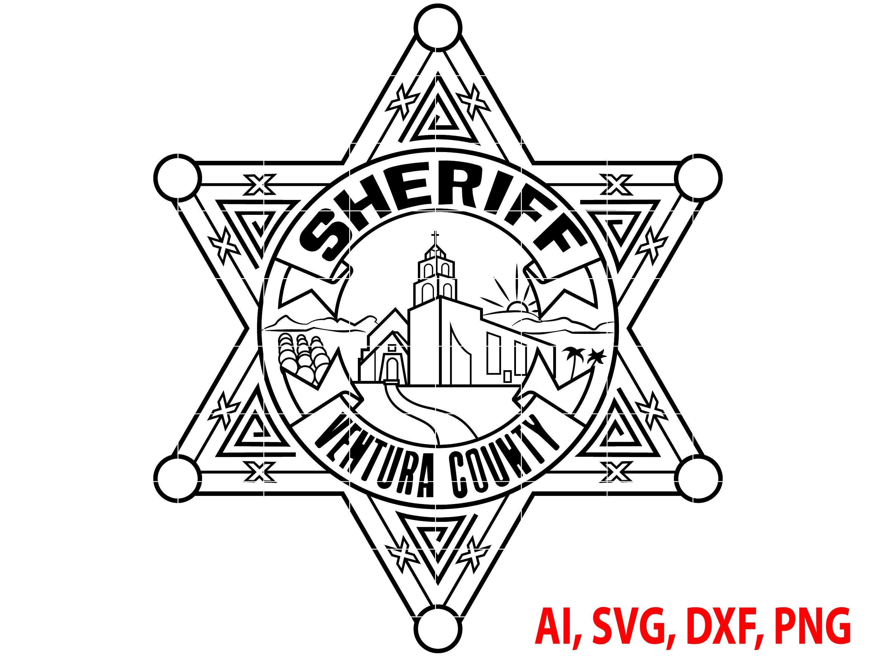 Sheriff Badge, Ventura County Sheriff Badge, Logo, Seal, Custom, Ai, Vector, SVG, DXF, PNG ...