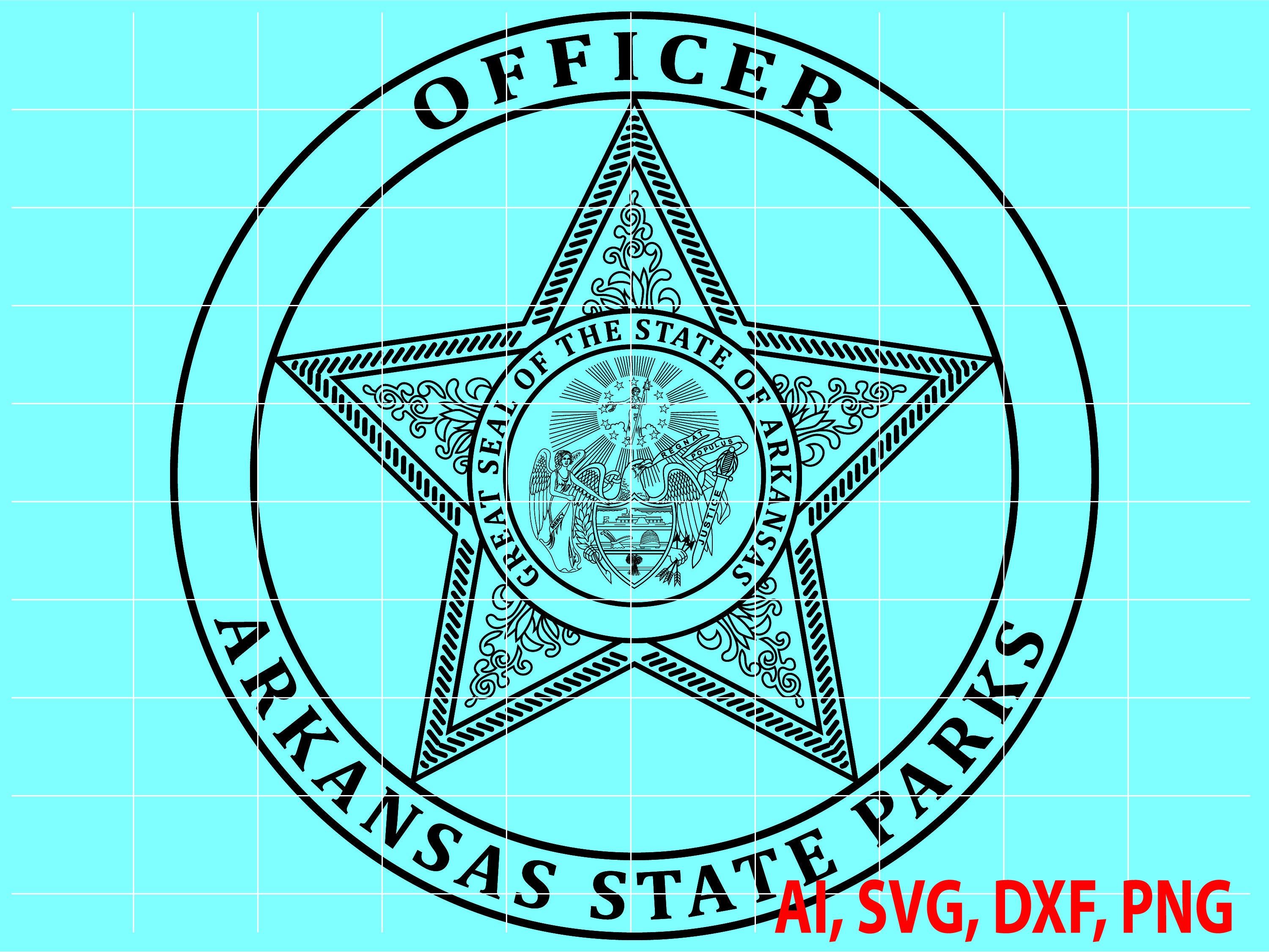 Arkansas State Parks Officer Badge, Logo, Seal, Custom, Ai, Vector, SVG ...