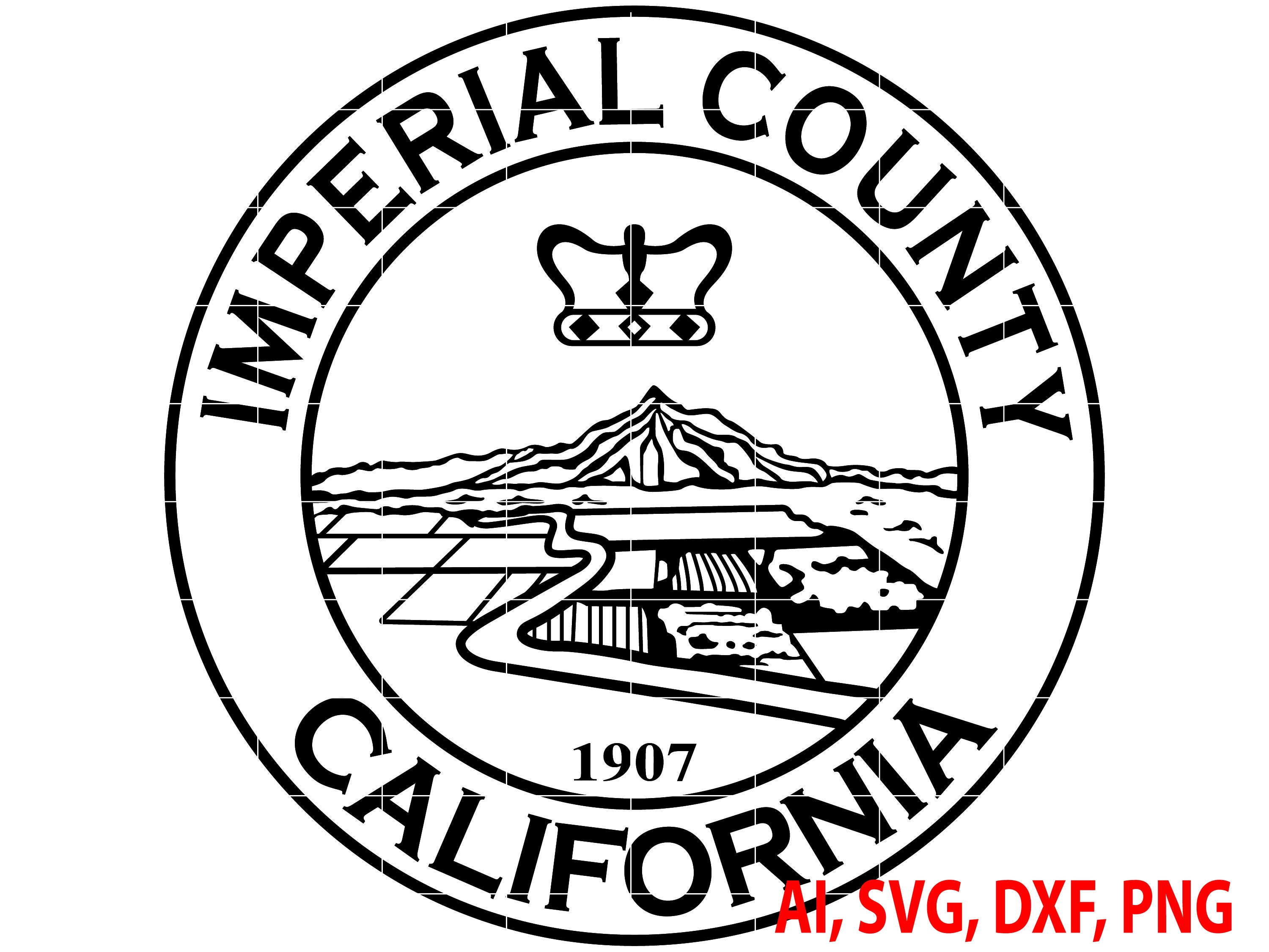 Imperial County Badge, Logo, Seal, Custom, Ai, Vector, SVG, DXF, PNG ...